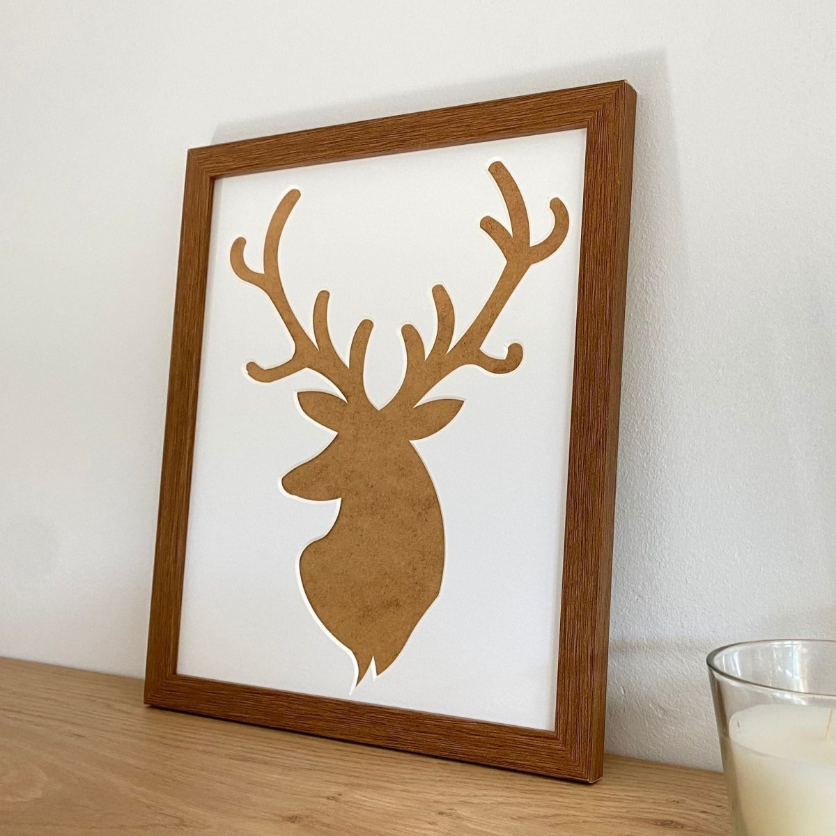 Stag Head Silhouette Frame – Modern Wall Art for Custom Craft Displays ...